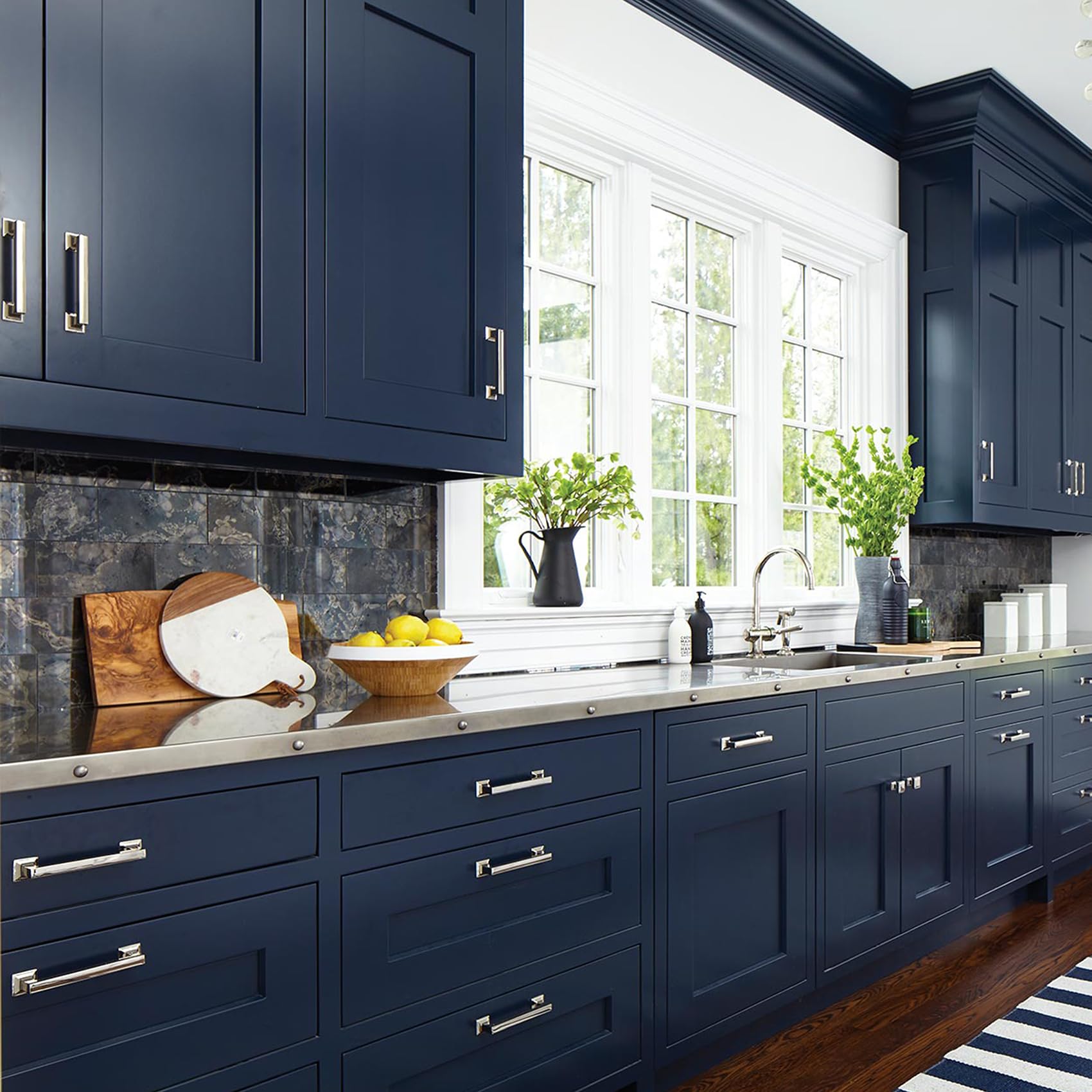 Snapklik.com : 24 X 197 Inch Navy Peel And Stick Wallpaper For Kitchen ...