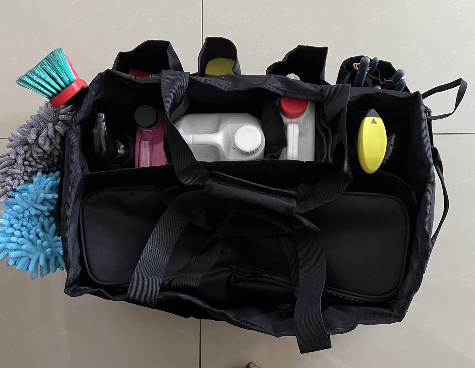 HODRANT Large Car Detailing Bag with Polisher Bag, Car Cleaning Storage ...