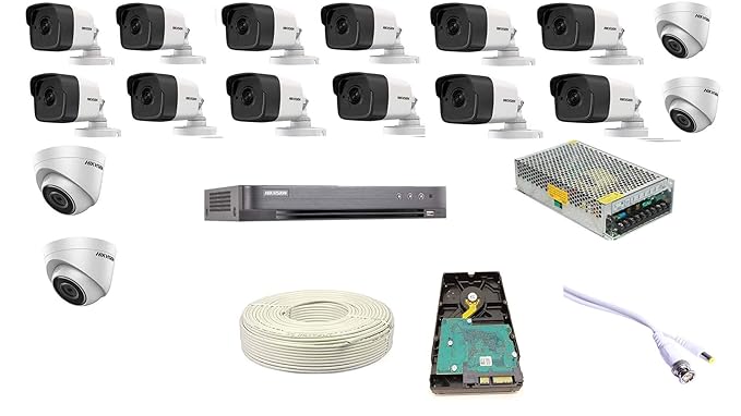 Buy HIKVISION Ultra HD 5MP Cameras Combo KIT 16CH DVR with 2 SATA+ 12 ...