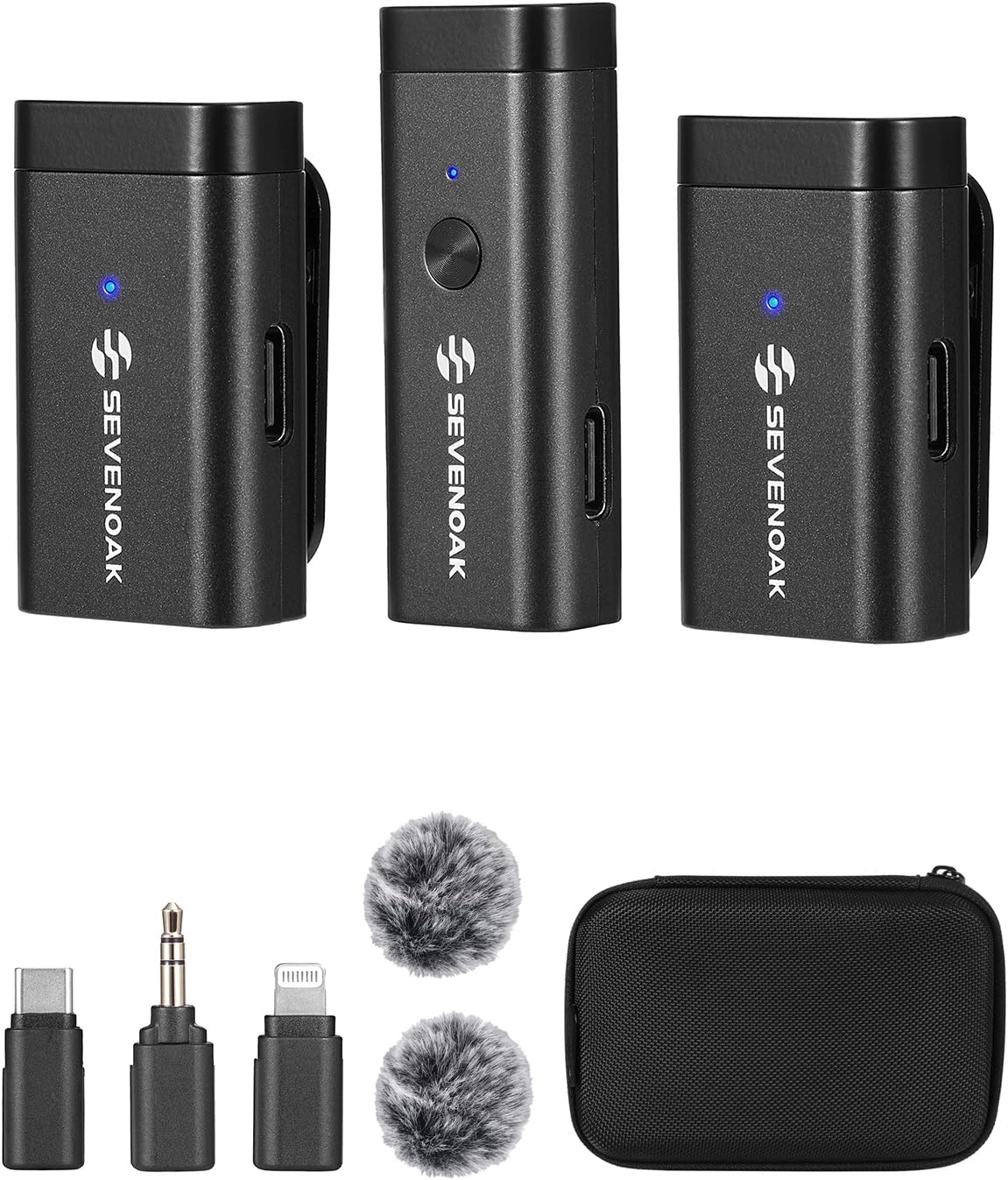 Amazon.com: EVXVE 4 in 1 Mini Microphones Wireless Lavalier Microphone ...