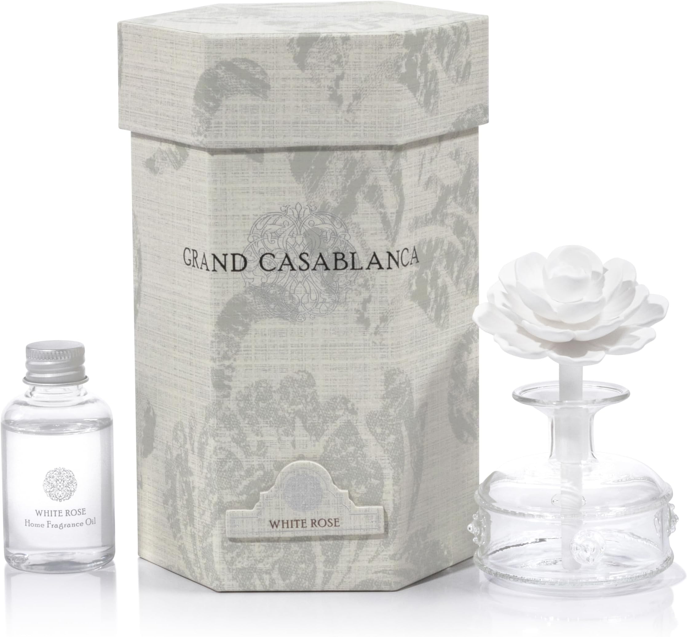 Amazon.com: Zodax Grand Casablanca Porcelain Oil Diffuser Refills- 3.38 oz/2 Count - White Rose ...