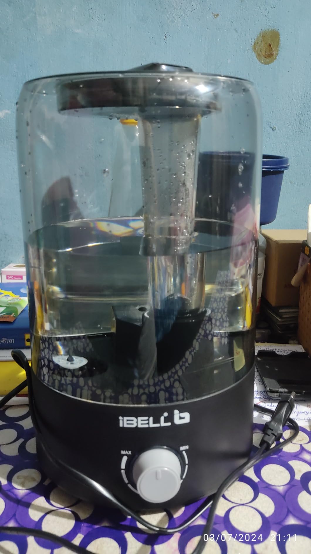 iBELL Humidifier for room, 3L, Ultrasonic, Adjustable Mist Output ...