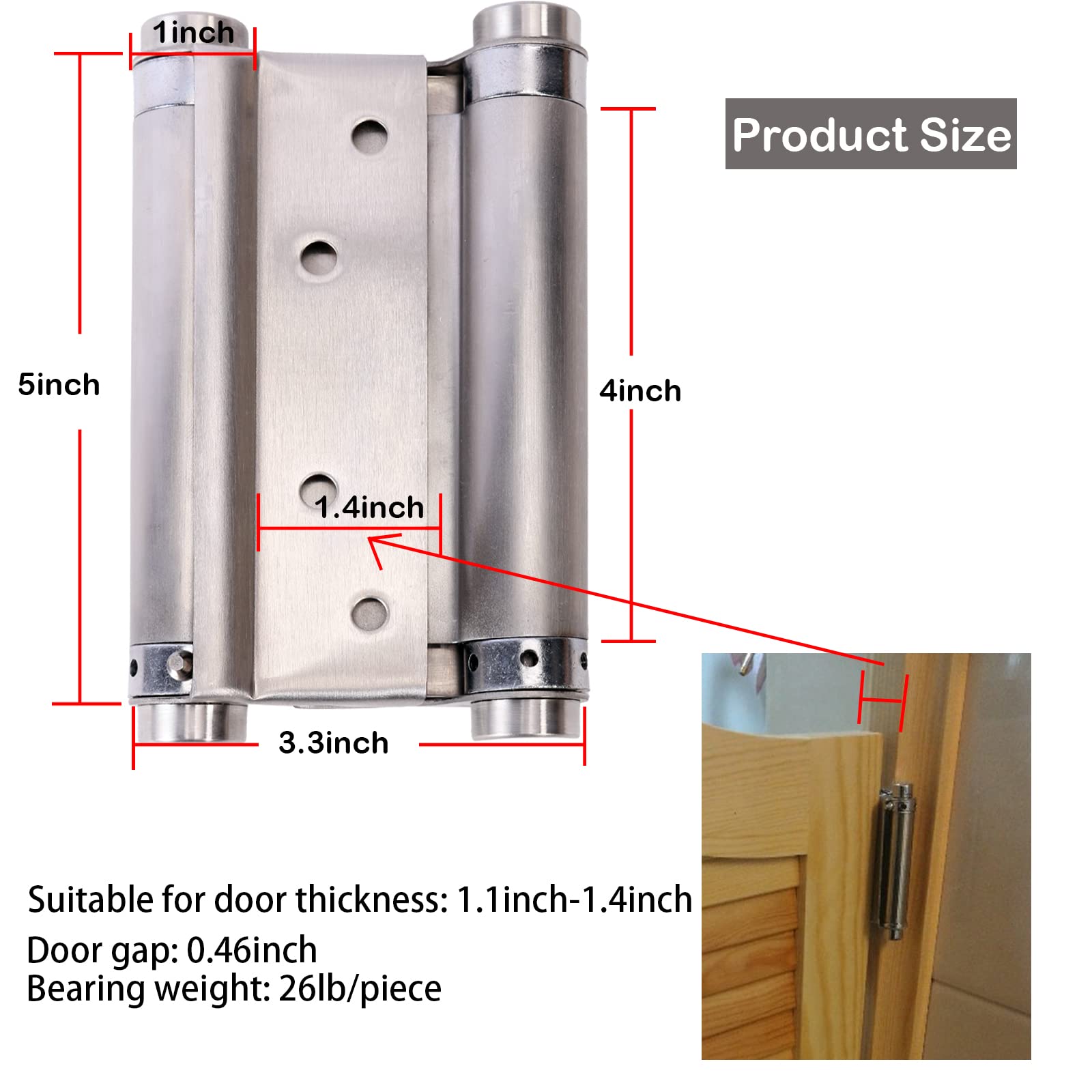 Double Action Spring Hinges, Self Closing Door Hinges for Cafe Saloon ...