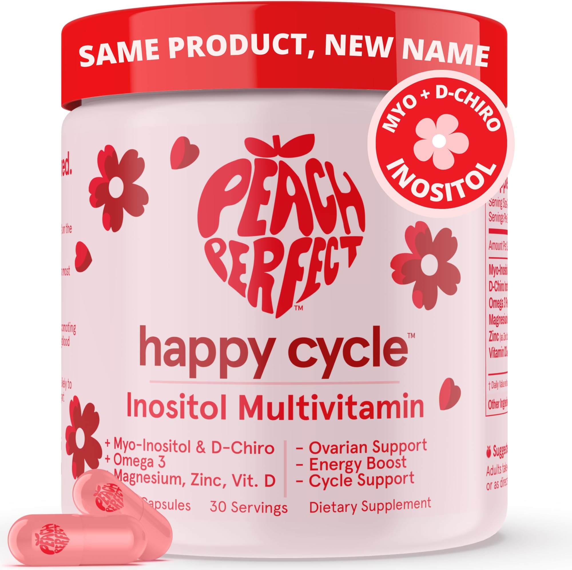 Amazon.com: Peach Perfect PCOS Multivitamin, Myo-Inositol & D-Chiro ...