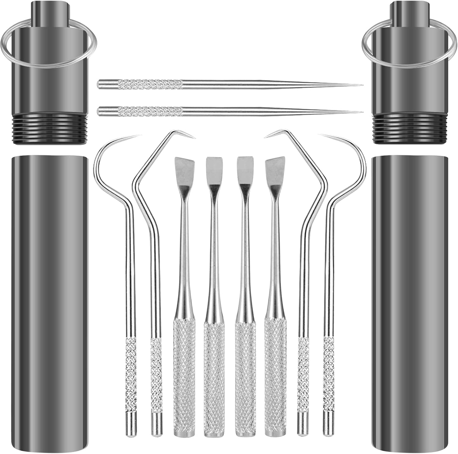 Amazon.com: JYPLKCMT 5 Pieces 2 Set Portable Black Metal Toothpicks ...