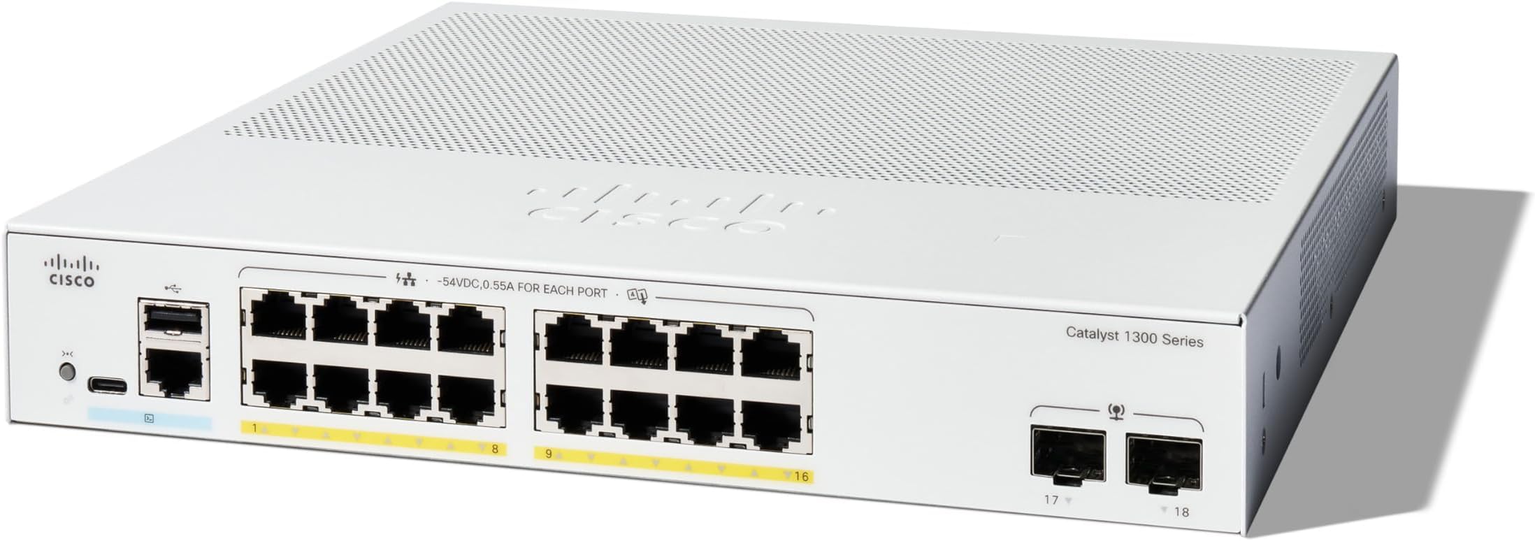Amazon.com: Cisco Catalyst 1300-16P-2G Managed Switch, 16 Port GE, PoE ...