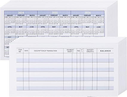Amazon.com : 32 Pack Larger Lines Check Register, Checkbook Registers ...
