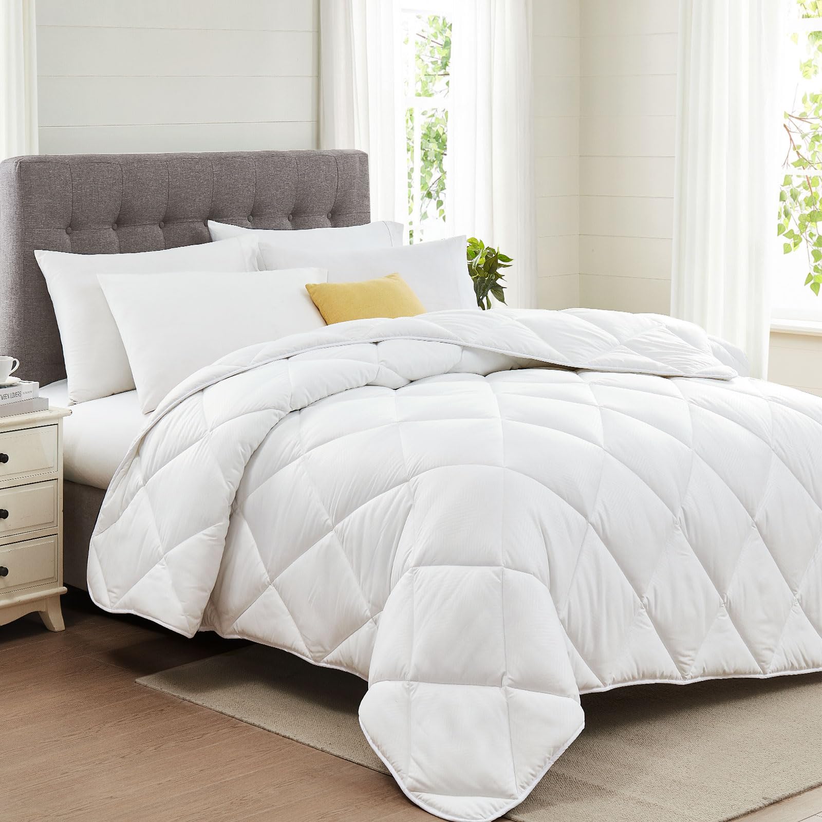 Amazon.com: Mr. Ye Queen Size Comforter All Season Quilted Down ...