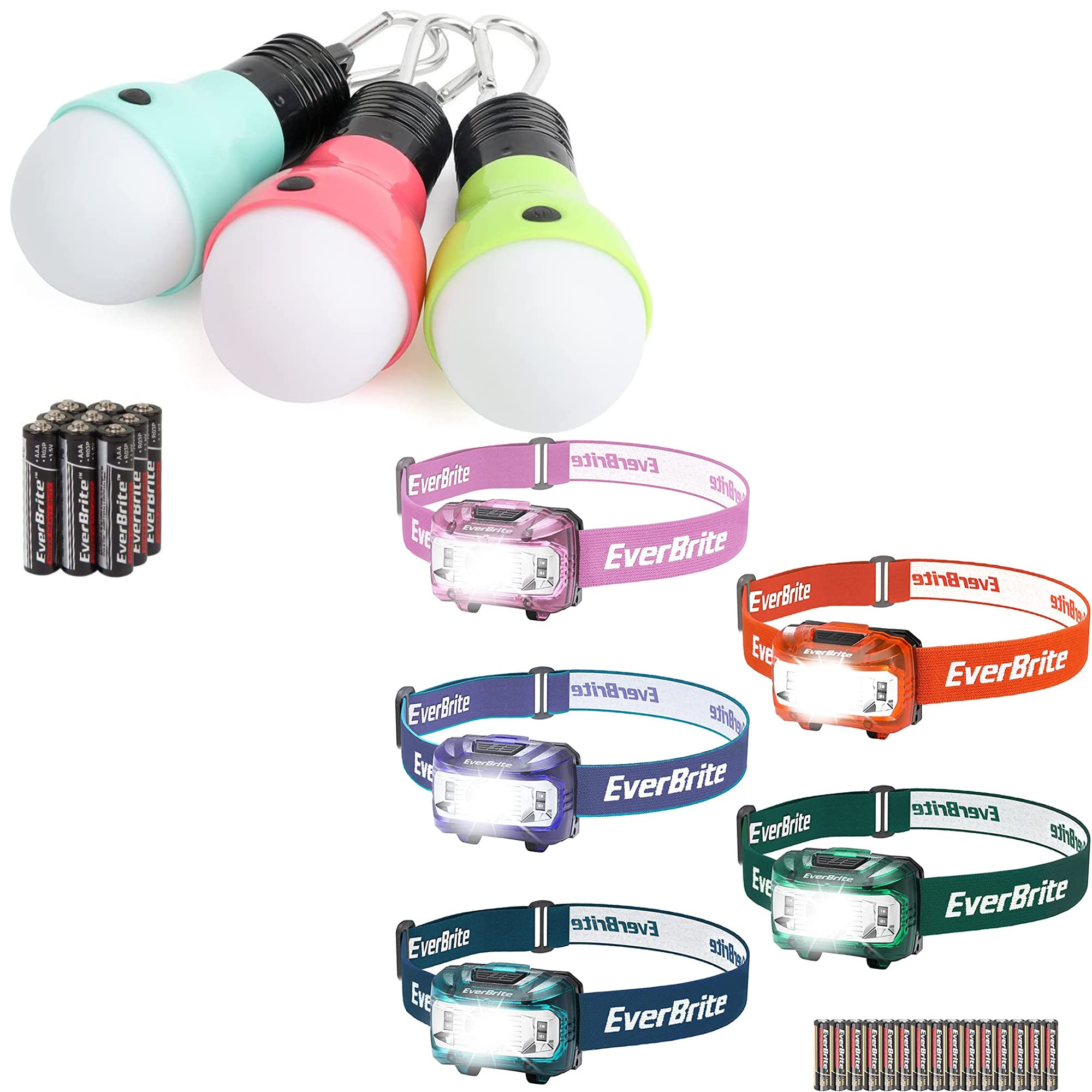Amazon.com: EverBrite 3-Pack Camping Lights and 5 Pack Headlamp ...