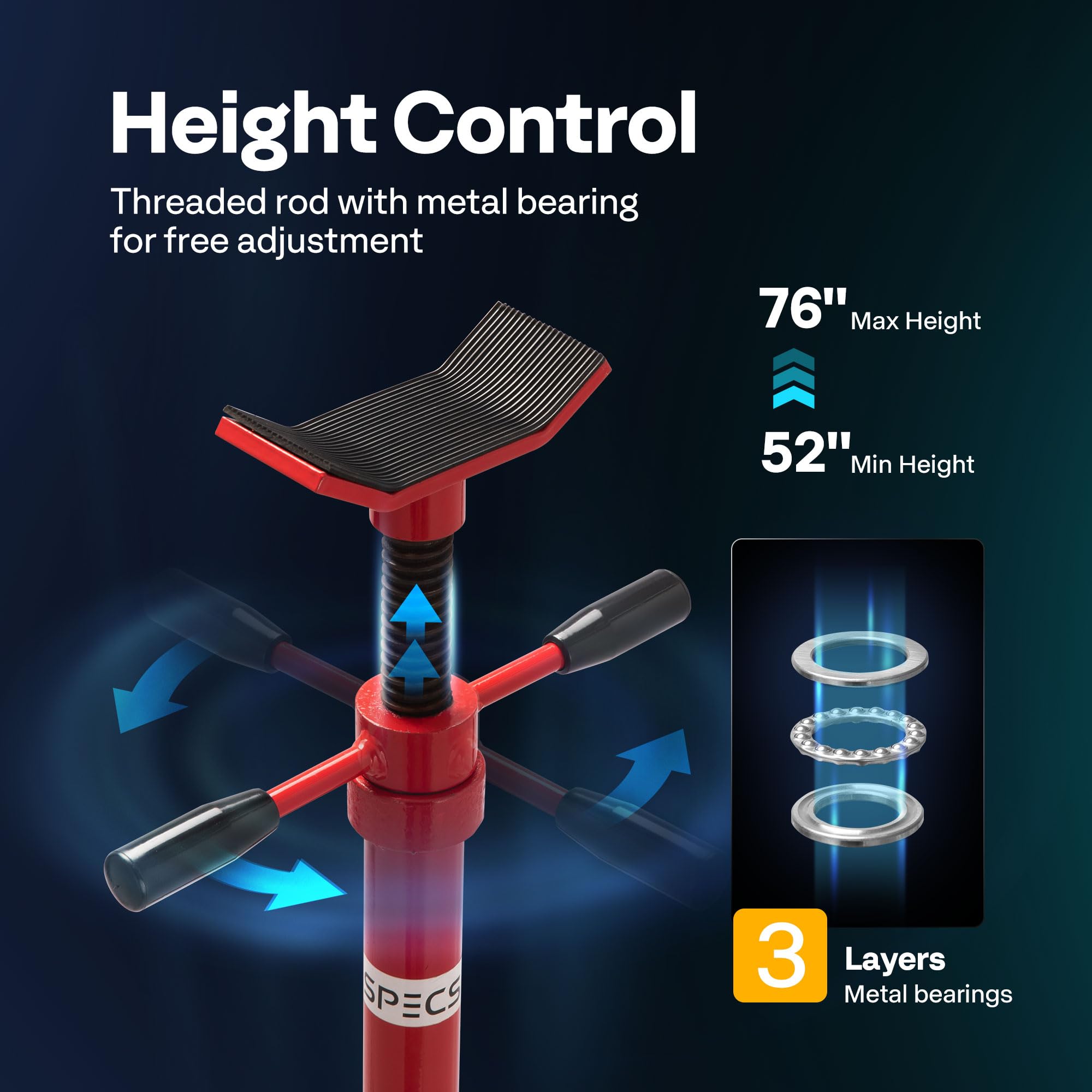 Snapklik.com : SPECSTAR Movable Under Hoist Support Stand, 3/4 Ton ...