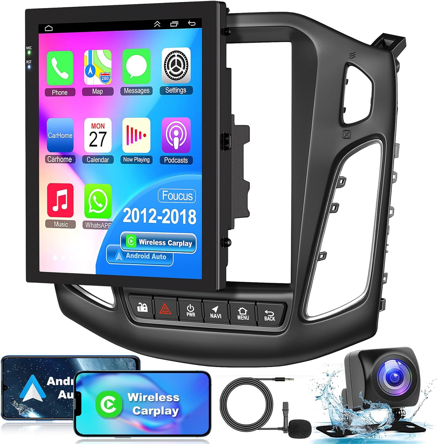 Android 12 Car Stereo for Ford Focus 2012-2018 4G RAM+64G ROM, 10 Inch ...