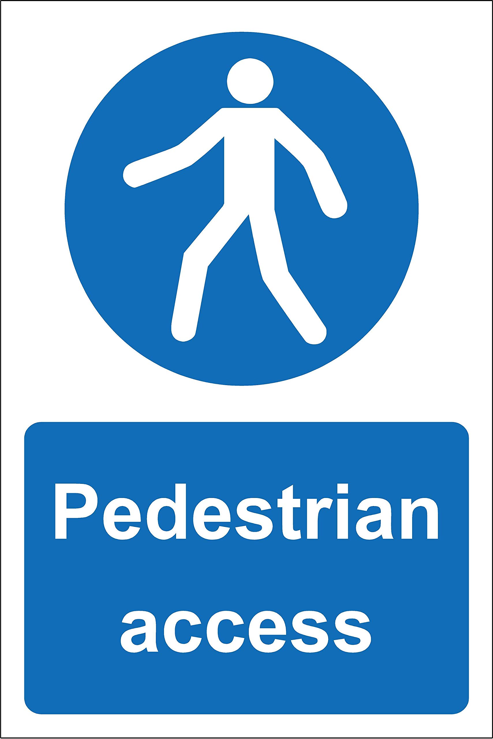 Pedestrian access Safety sign - 1.2mm Rigid plastic 300mm x 200mm ...
