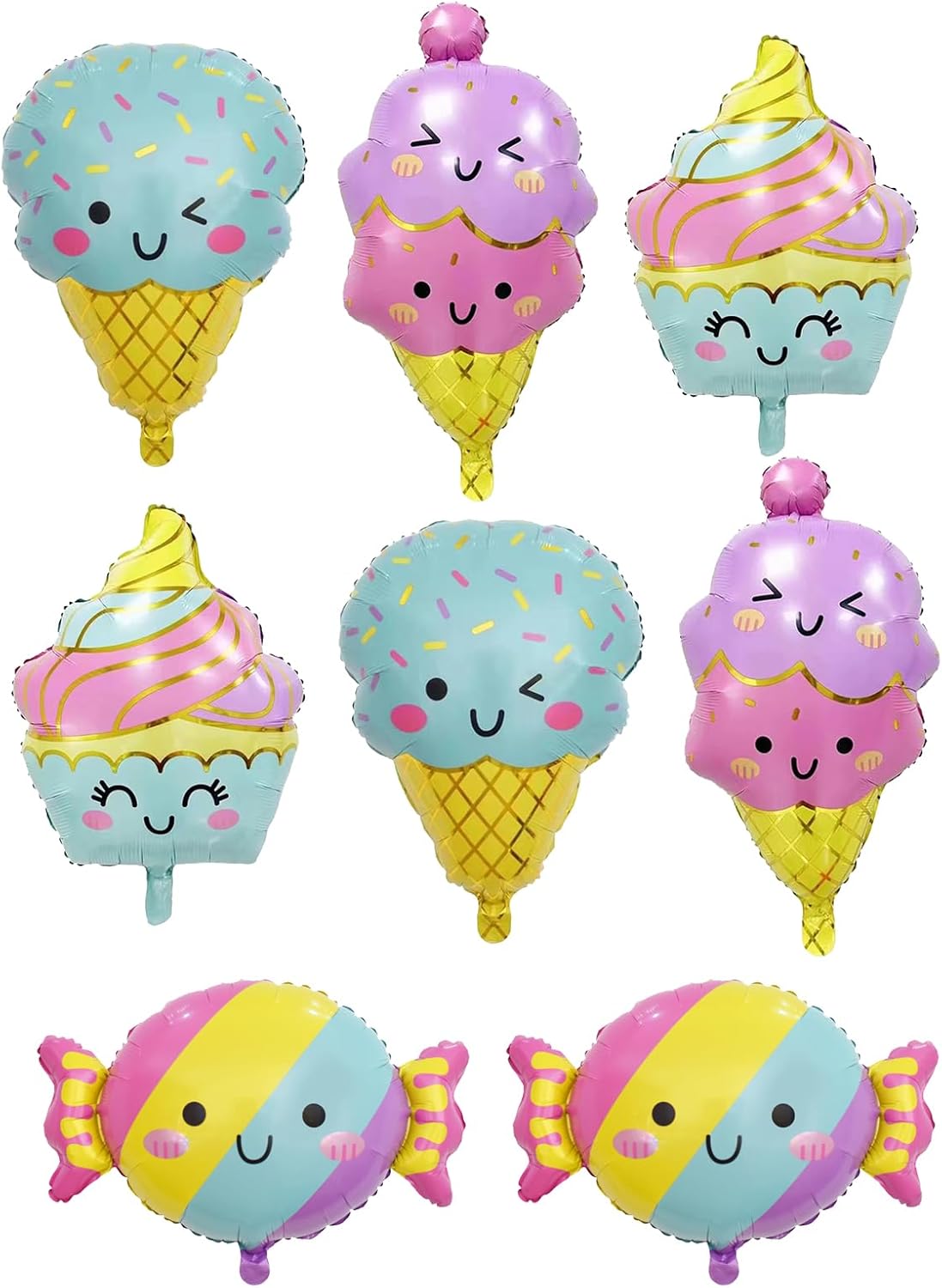 Amazon.com: 8PCS Ice Cream Cnady Foil Balloons Sweet Candy Foil Balloon ...