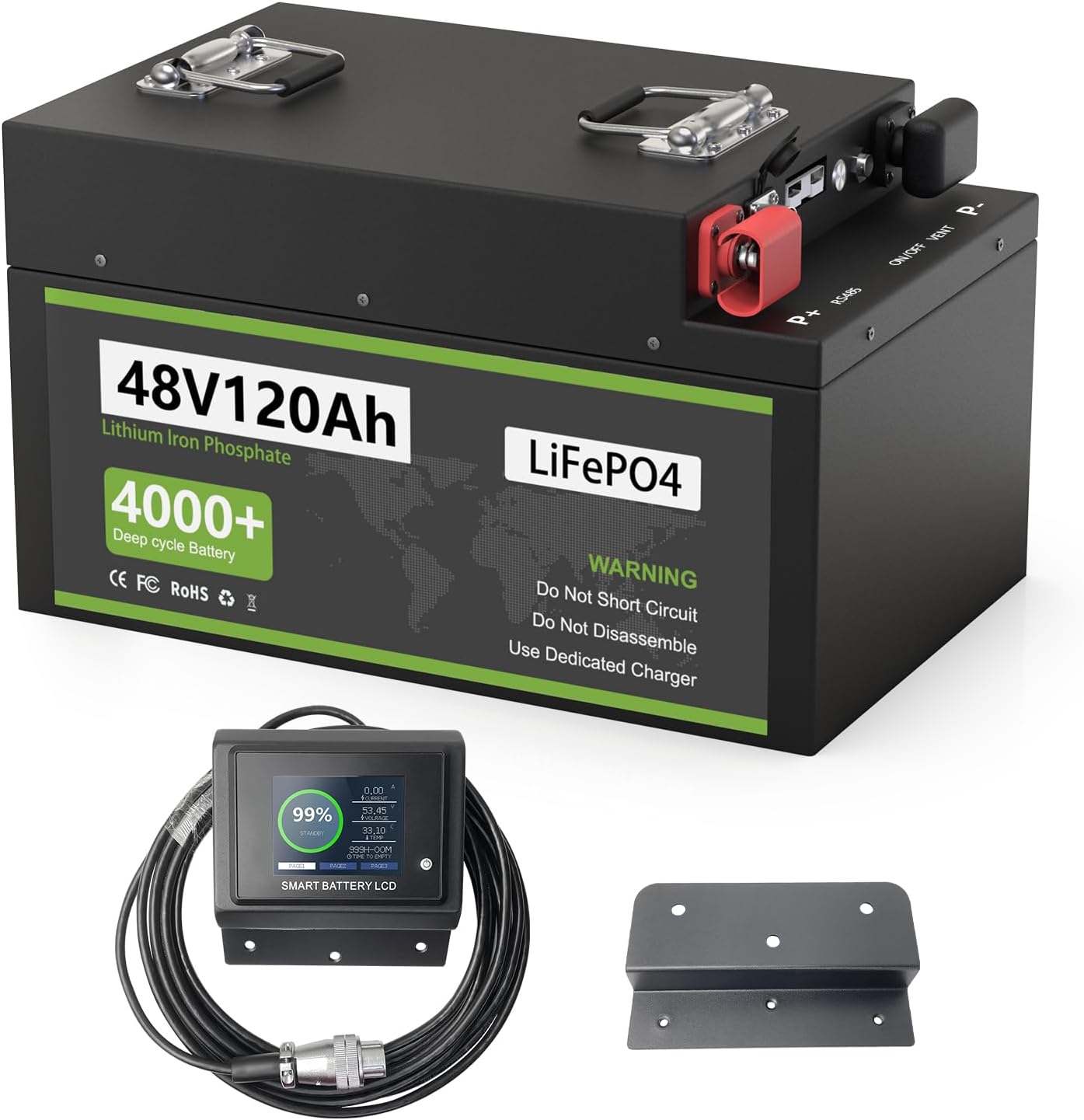 Amazon.com: 48V Golf Cart Battery 120Ah Lithium Battery, with ...