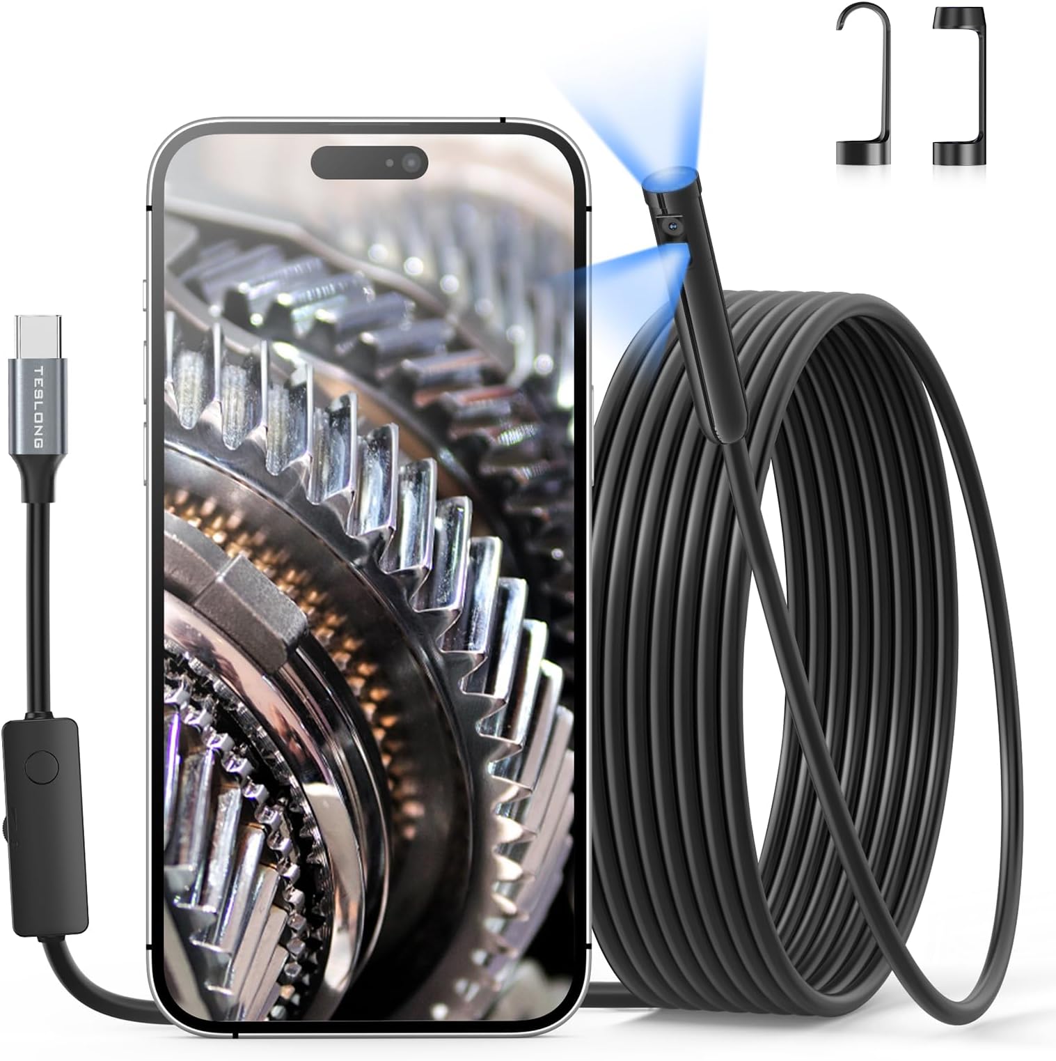 Amazon.com: 3 in 1 Endoscope Borescope Waterproof Snake Camera Type C ...