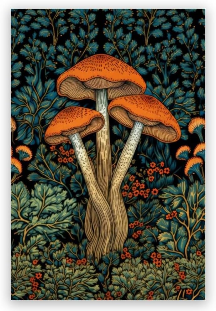 Amazon.com: YdNextelior William Morris Mushroom Prints Brown Mushroom ...