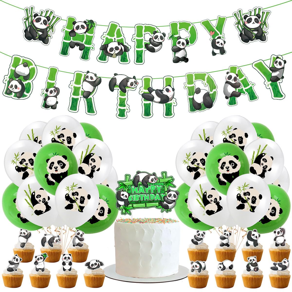 Amazon.com: Panda Birthday Party Supplies Include Panda Banner ...