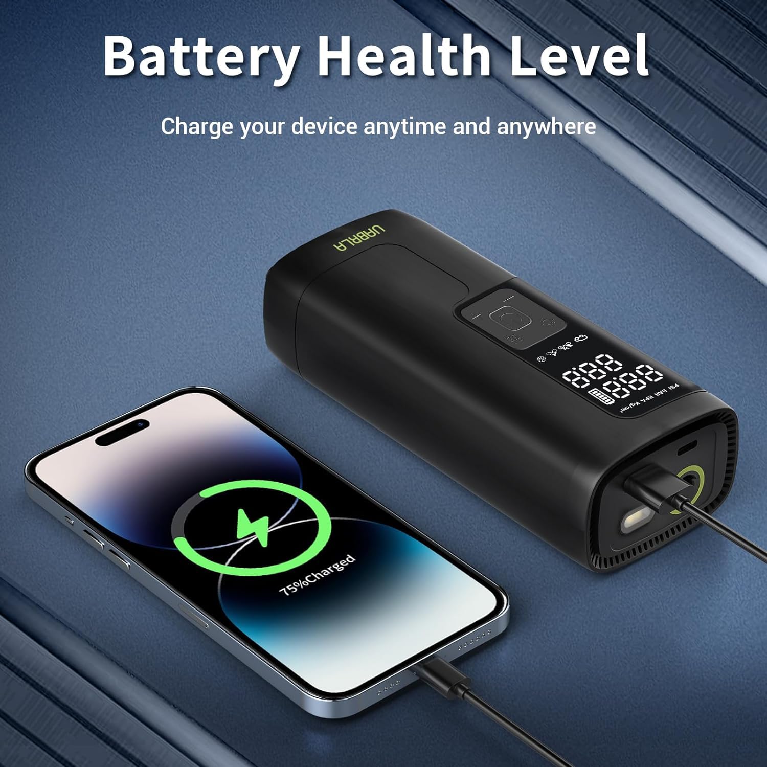 Tire Inflator, 2-IN-1 Portable Air Compressor 20000mAh & 3X Faster ...