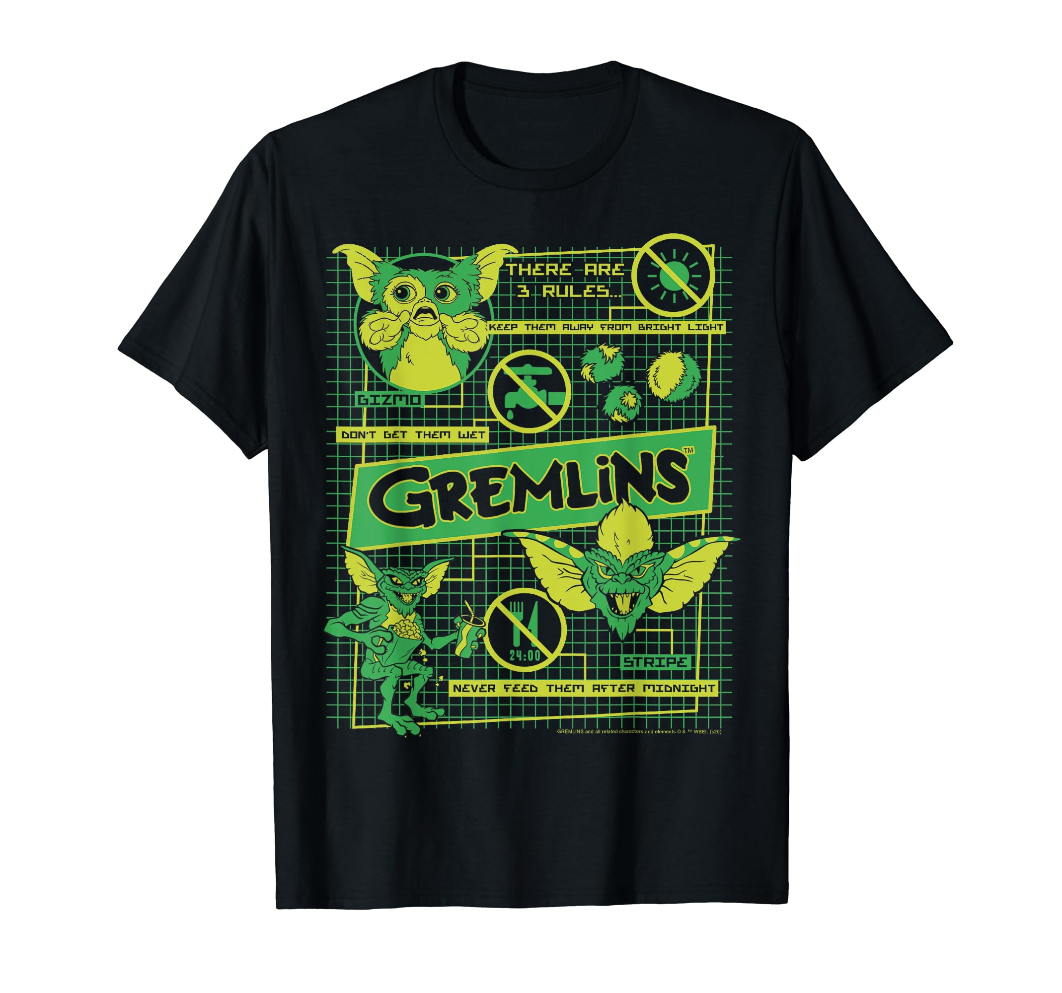 Amazon.com: Gremlins Three Rules Schematics T-Shirt : Clothing, Shoes ...