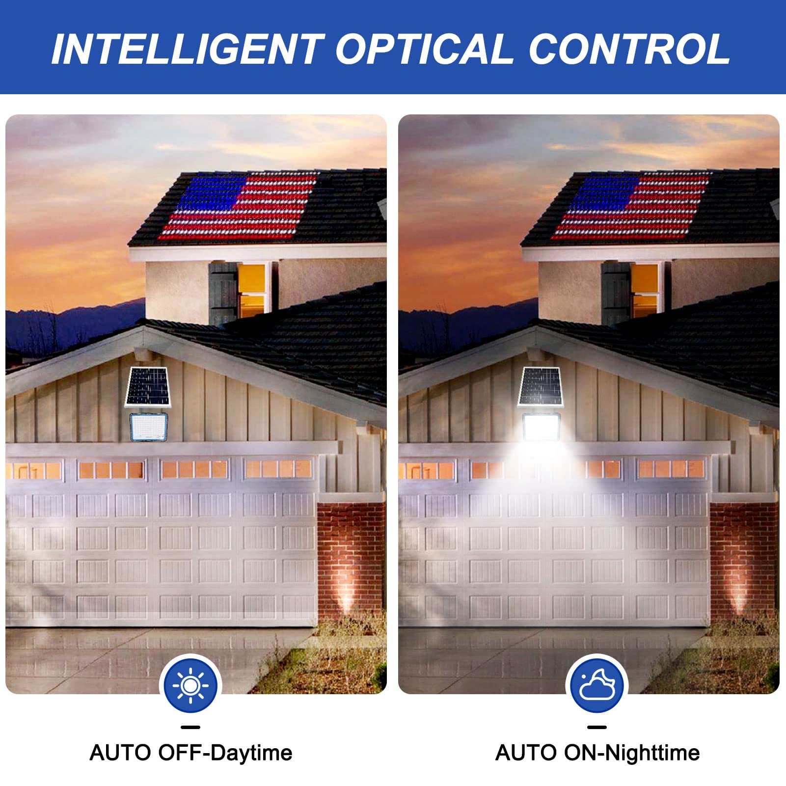 Solar Street Lights 300W Dusk to Dawn Solar Flood Light 35000 Lumens ...