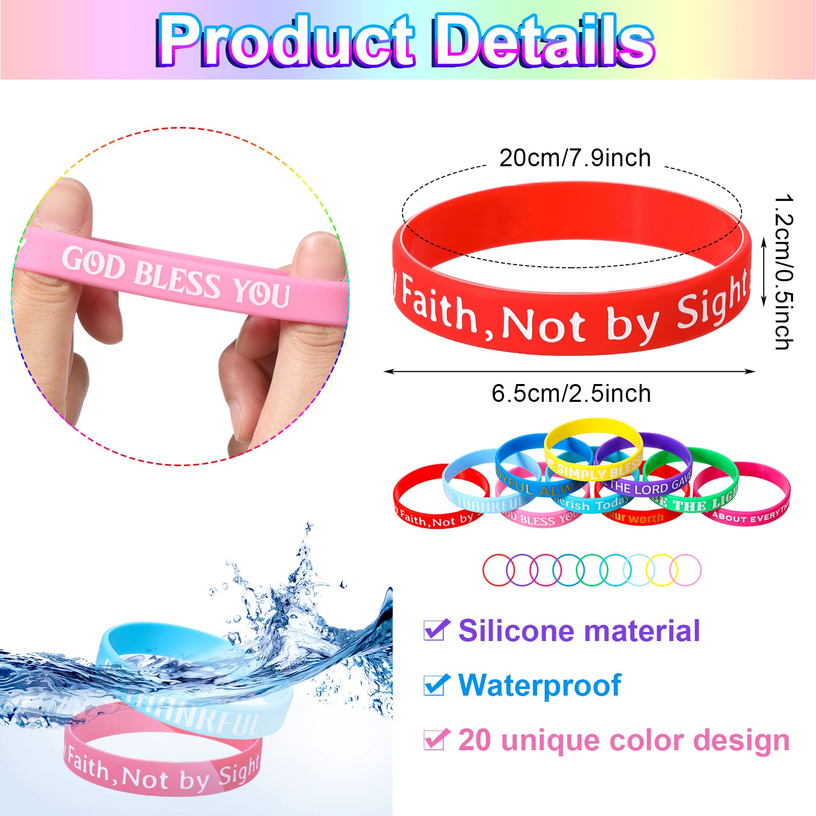 Snapklik.com : Bible Bracelets Rubber Bracelets Spiritual Inspirational ...