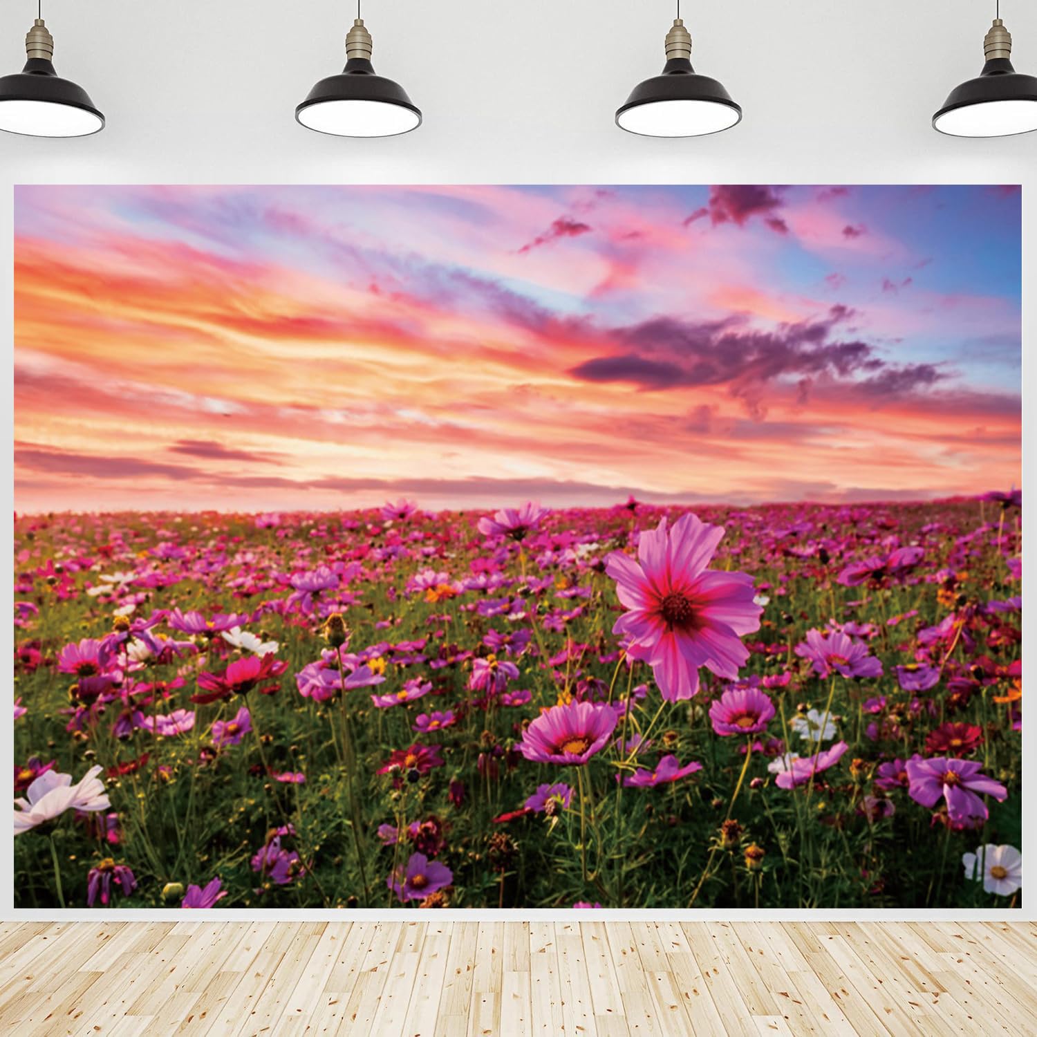 Paisaje Naturaleza Flores Rosas Fondo Mapa De Fotografía De Paisaje