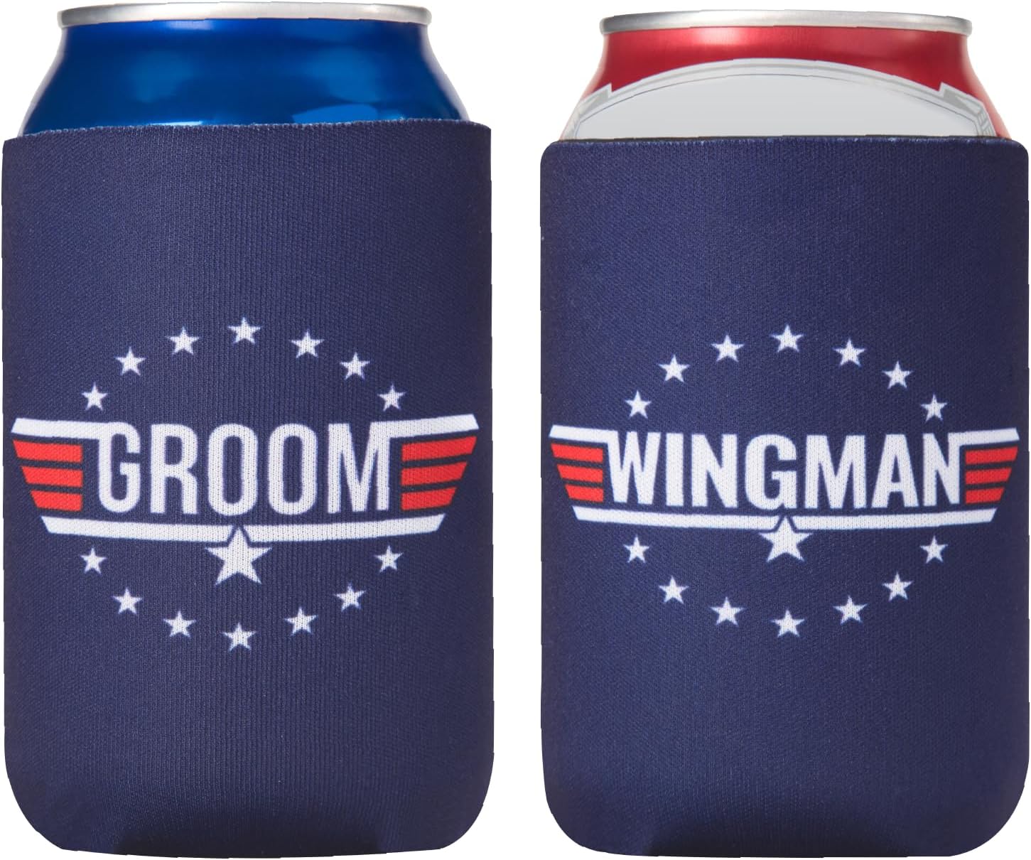 Amazon.com: CM Groom and Groom's Crew Soft Neoprene Can Sleeves Covers ...