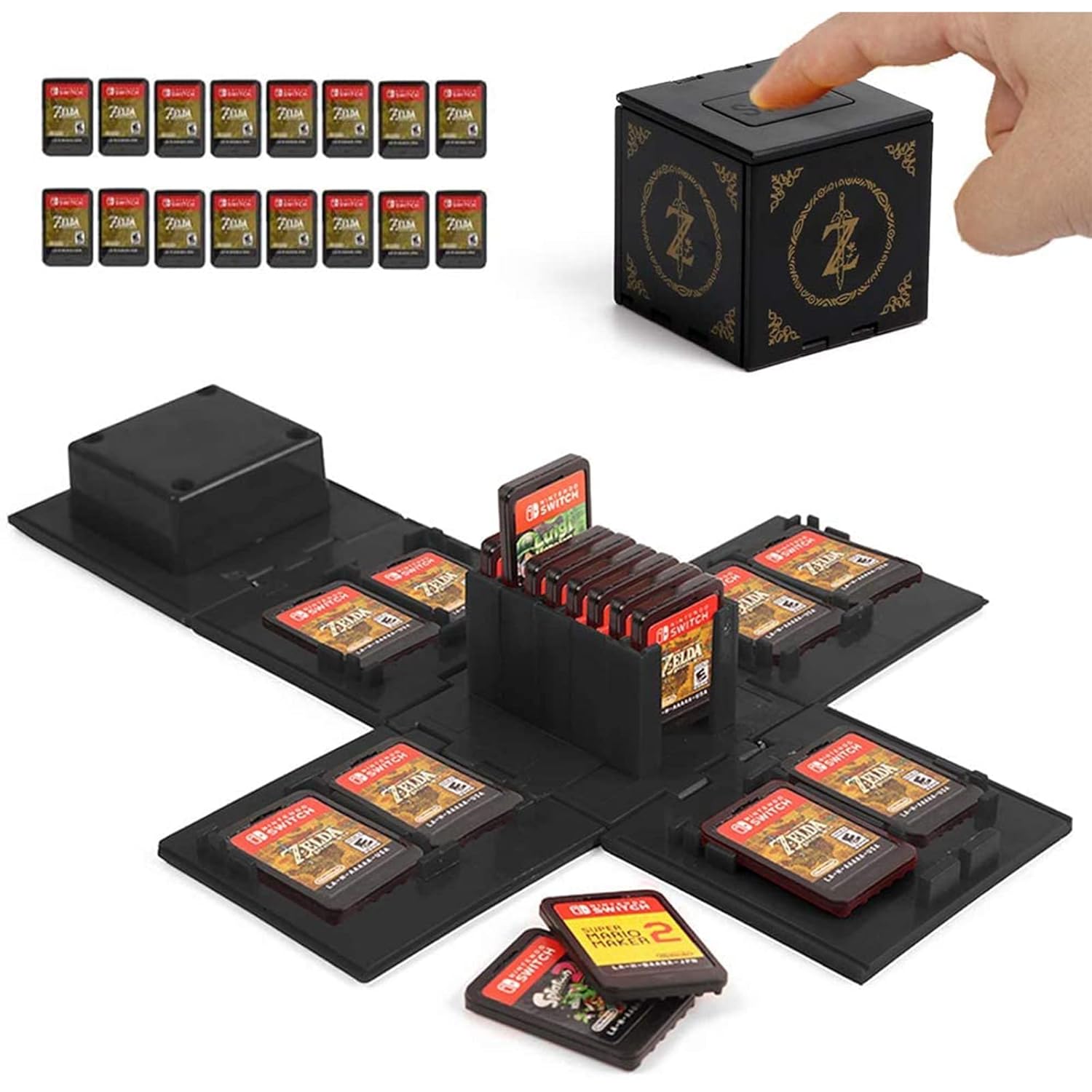 Amazon.com: doepeBAE Switch Game Card Case - Expandable Storage Box ...