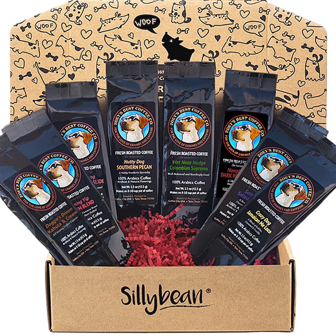 Amazon.com : Sillybean Best Dog Mom Dog Dad Ground Coffee Sampler Gift ...
