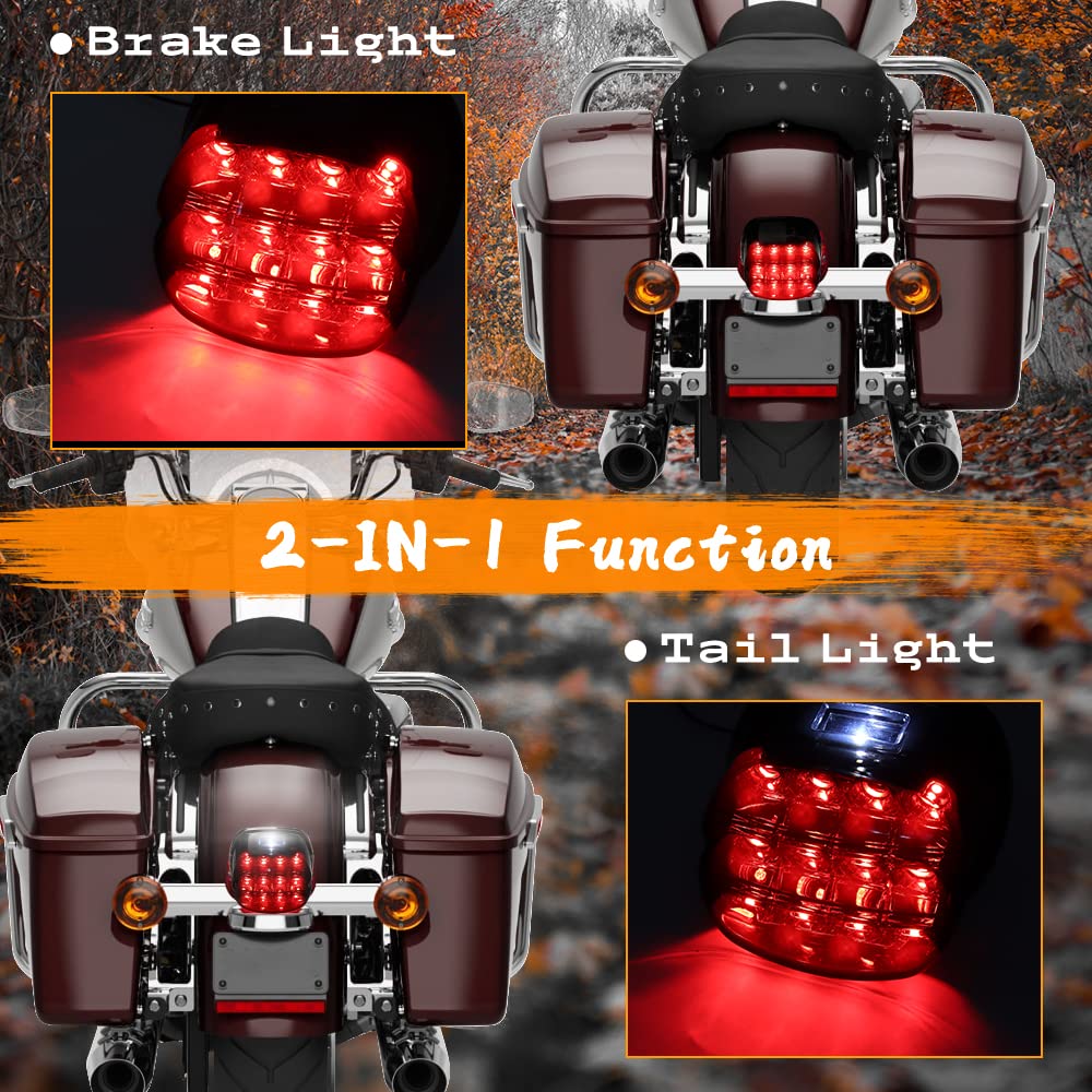 Snapklik.com : Smoked LED Tail Light, Motorcycle Rear Layback Brake ...