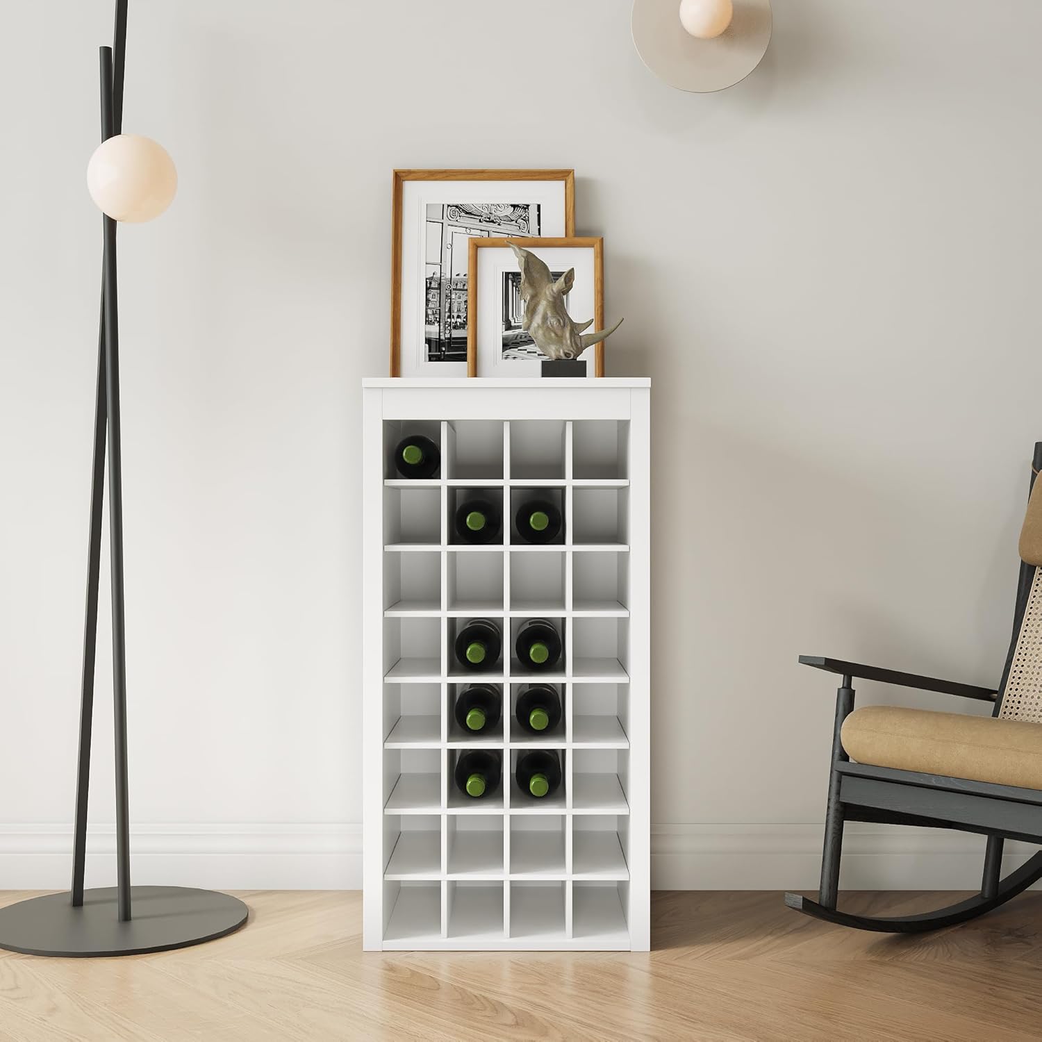 Amazon.com: Wine Storage, 32 Bottle Wine Cabinet, Floor Freestanding ...