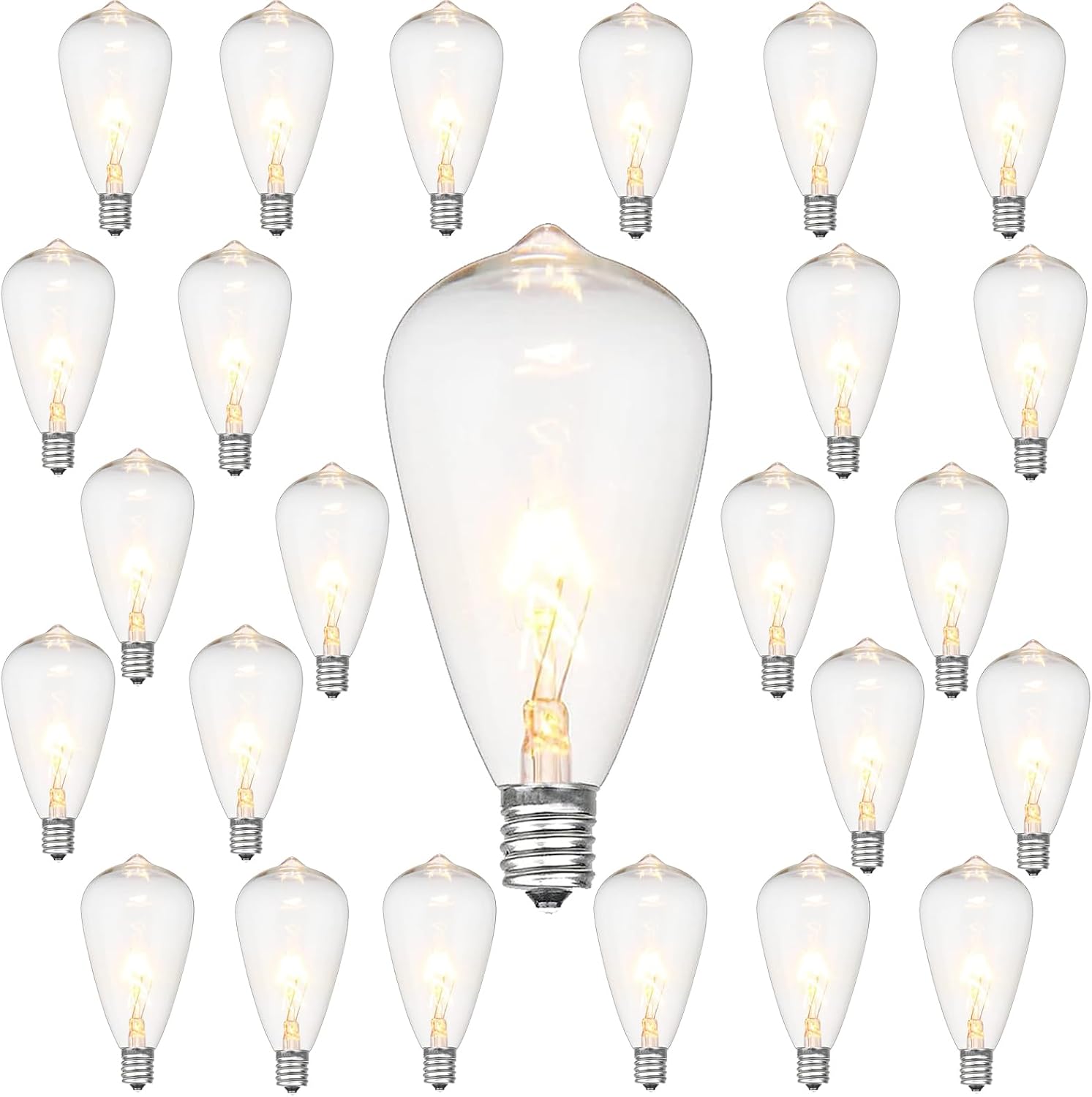Egcol ST35 Replacement Bulbs,25 Pack Edison Light Bulbs fits C7/E12 ...