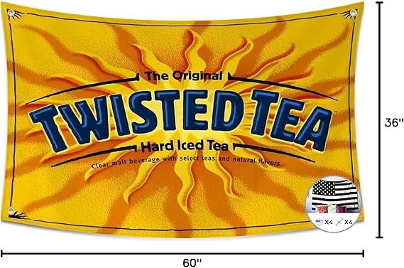 Amazon.com : Probsin Twisted Tea Flag 3x5 Ft Funny Banner Party ...