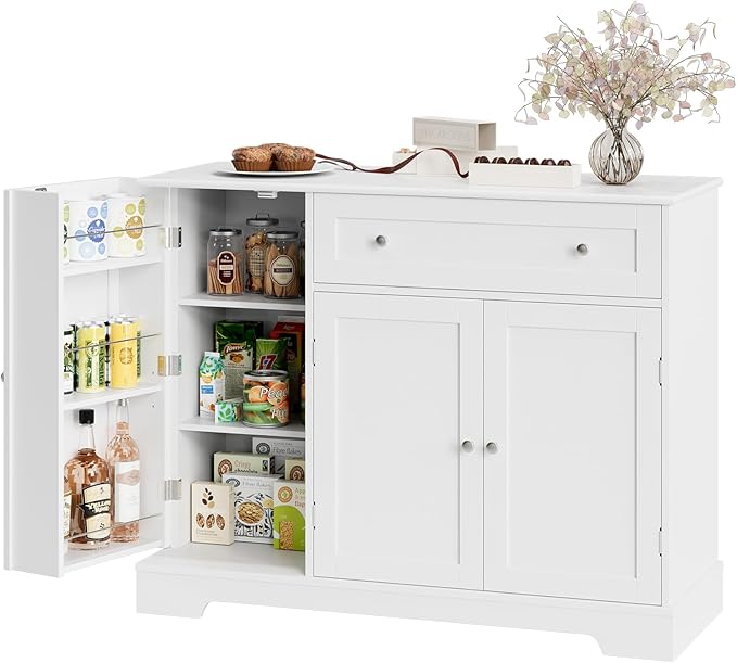 Amazon.com - HOSTACK Buffet Cabinet with Storage, Modern Sideboard ...