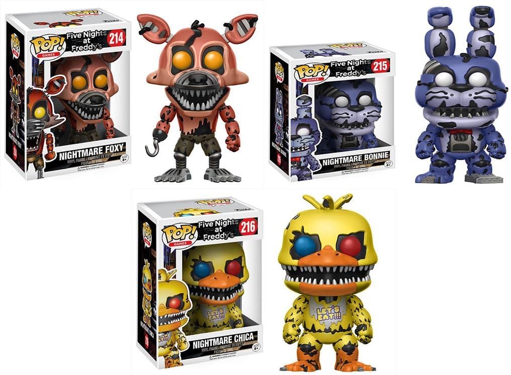 Funko POP! Five Nights At Freddy's: Nightmare Foxy + Nightmare Bonnie ...