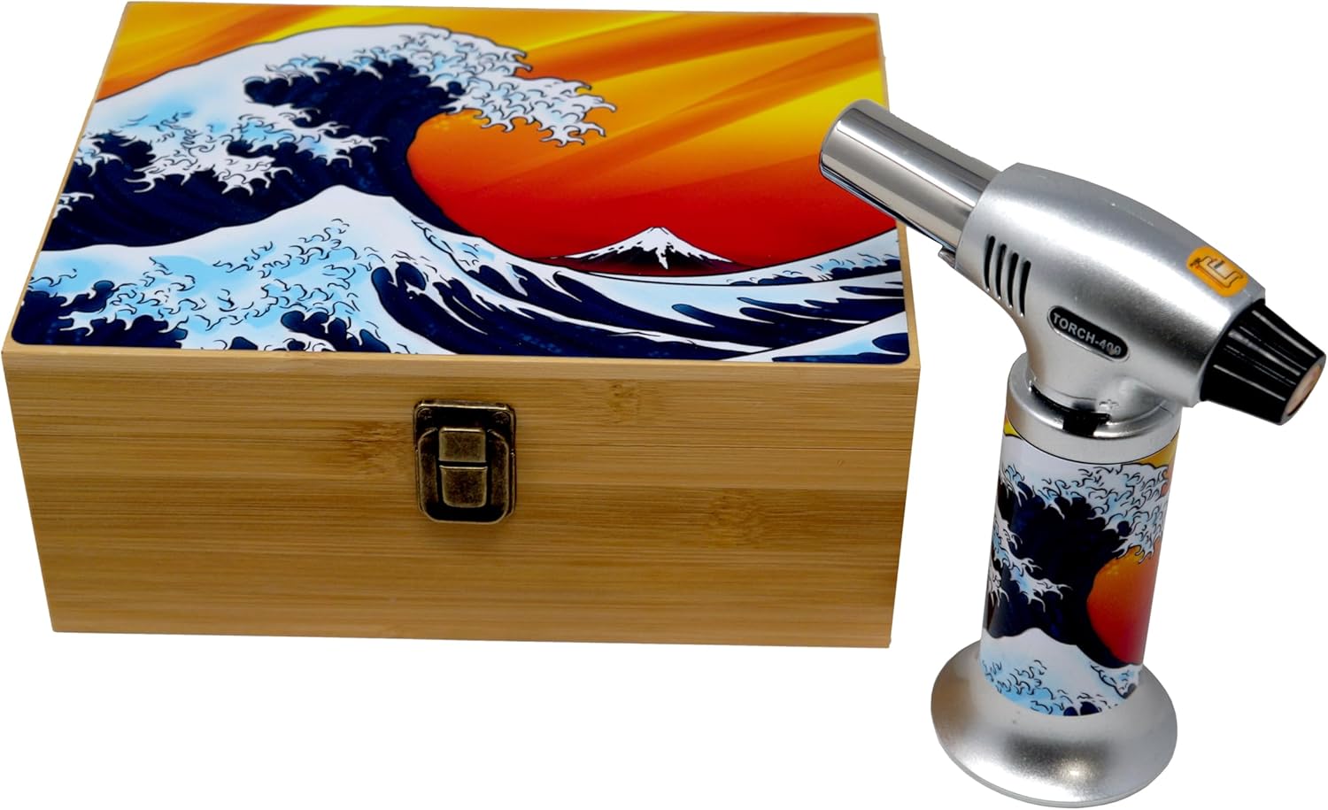 Amazon.com: CaliFactory Butane Touch-400 Lighter Japanese Wave Design ...