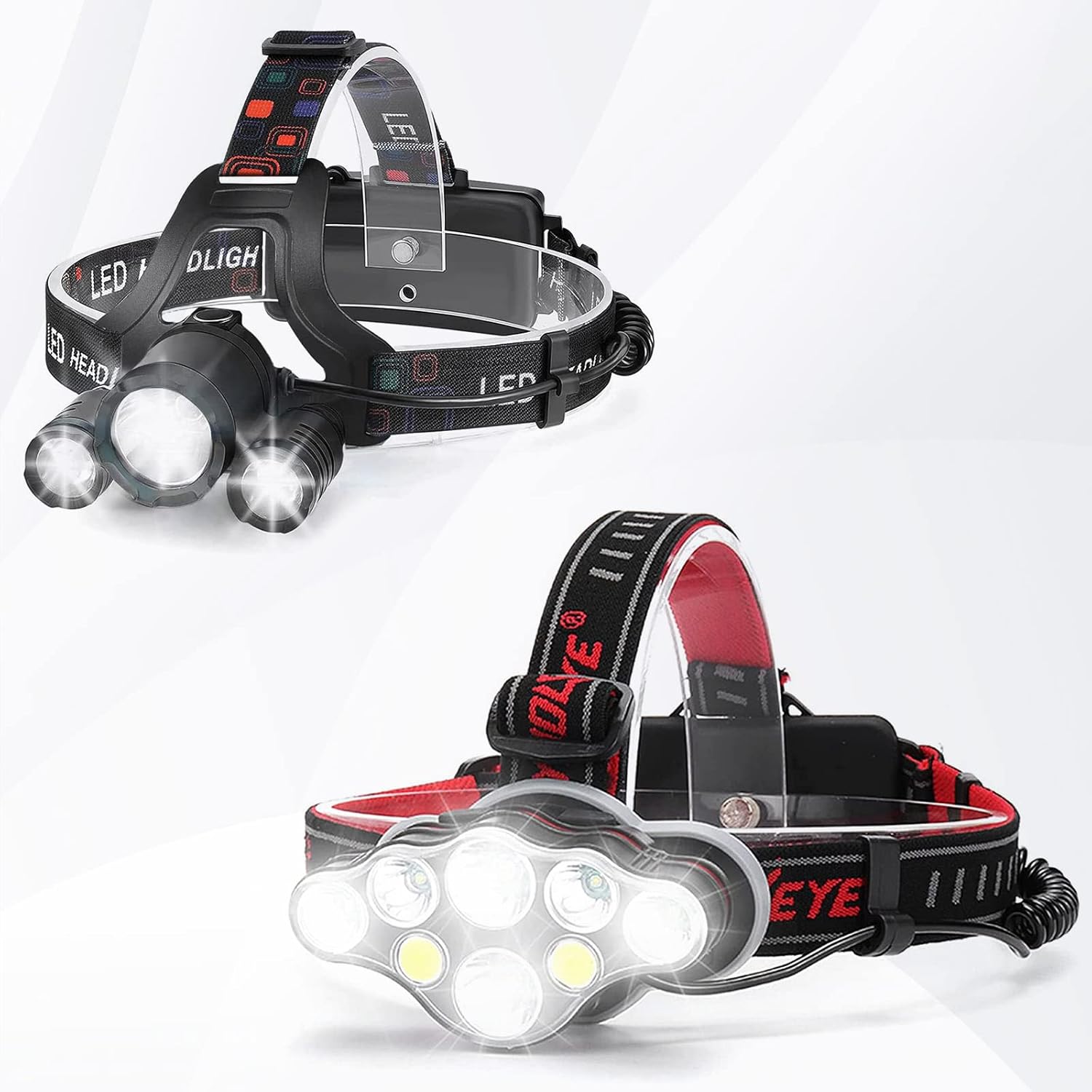 Amazon.com: Victoper Rechargeable Headlamp, 8 LED 18000 High Lumen ...