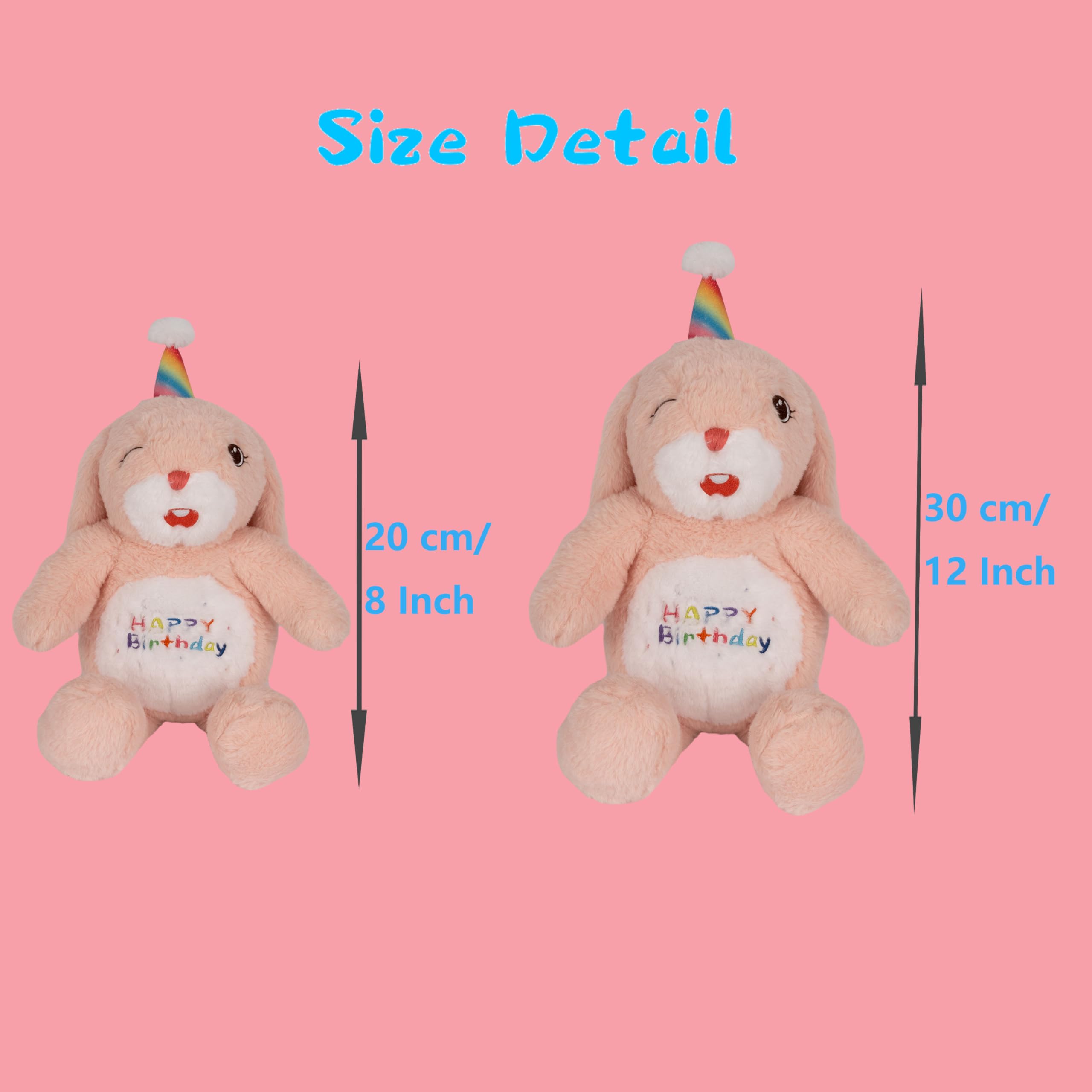 Snapklik.com : 8 Inch Pink Bunny Rabbit Stuffed Animals Happy Birthday ...