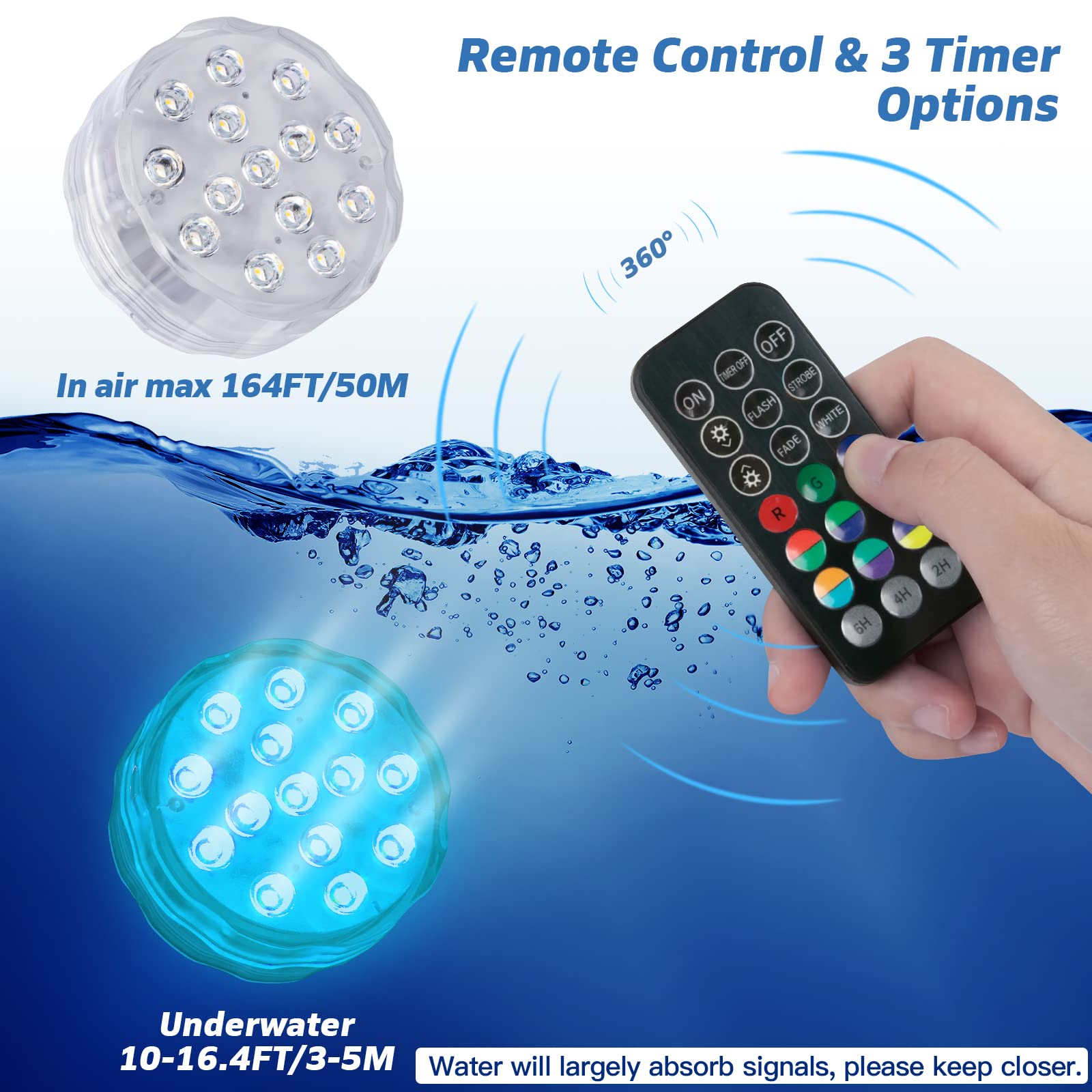 Led Submersible Waterproof Lights 4 Underwater LED Lights, Waterproof