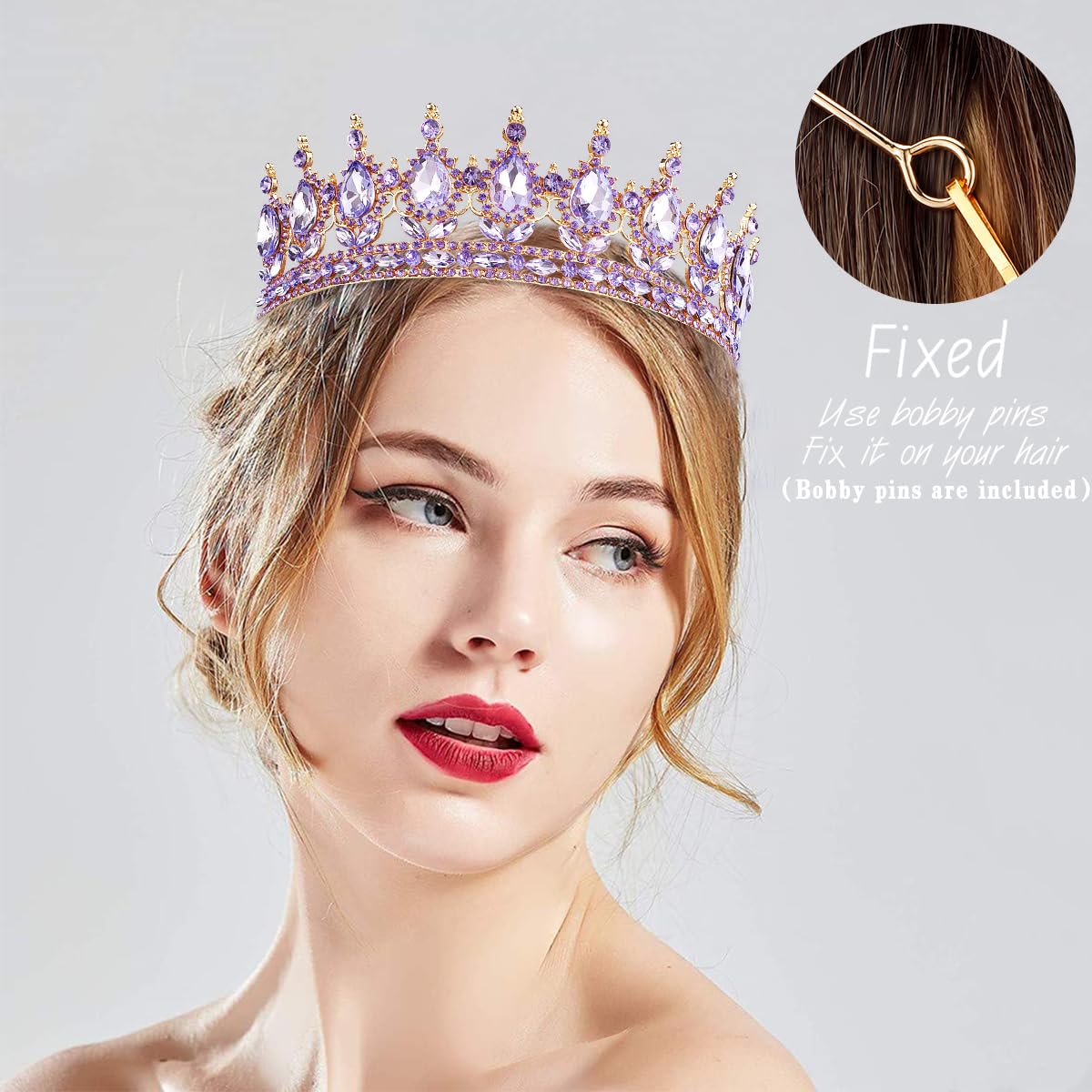 Snapklik.com : Purple Tiaras And Crowns For Women, Crystal Wedding ...