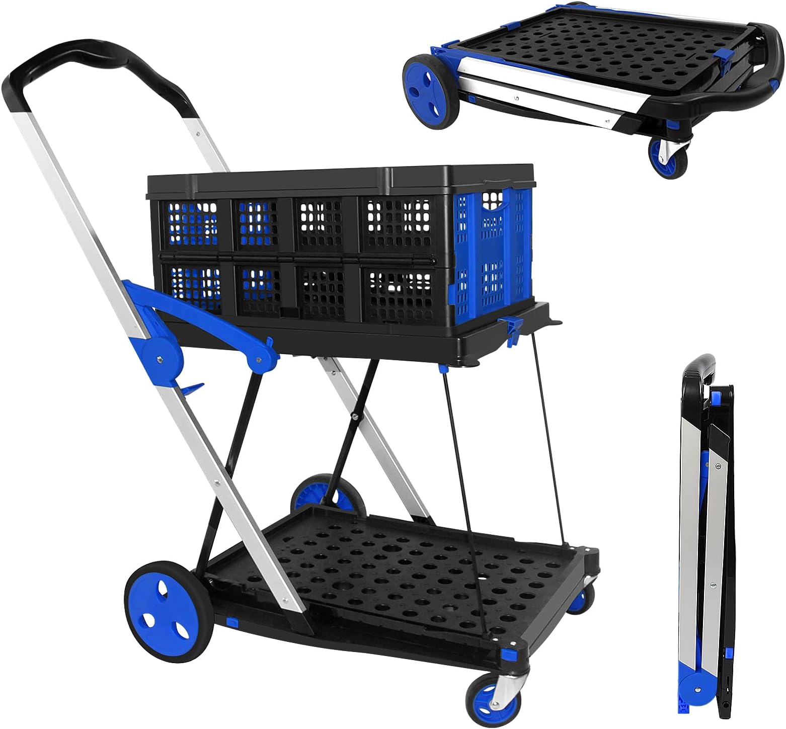 Amazon.com: Shopping Cart Folding Utility Trolley with Included 2 ...