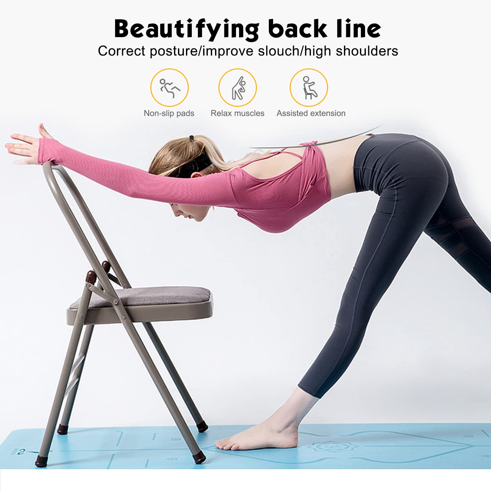 Yoga Auxiliary Chair Backless Yoga Chair Portable Folding Yoga Chair ...