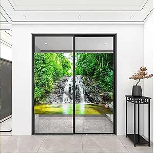 Amazon.com: Window Film Glue Free Electrostatic Sticker Waterfall ...