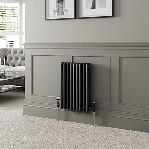 DuraTherm® 600 x 425mm Black Traditional Horizontal Designer Radiator ...