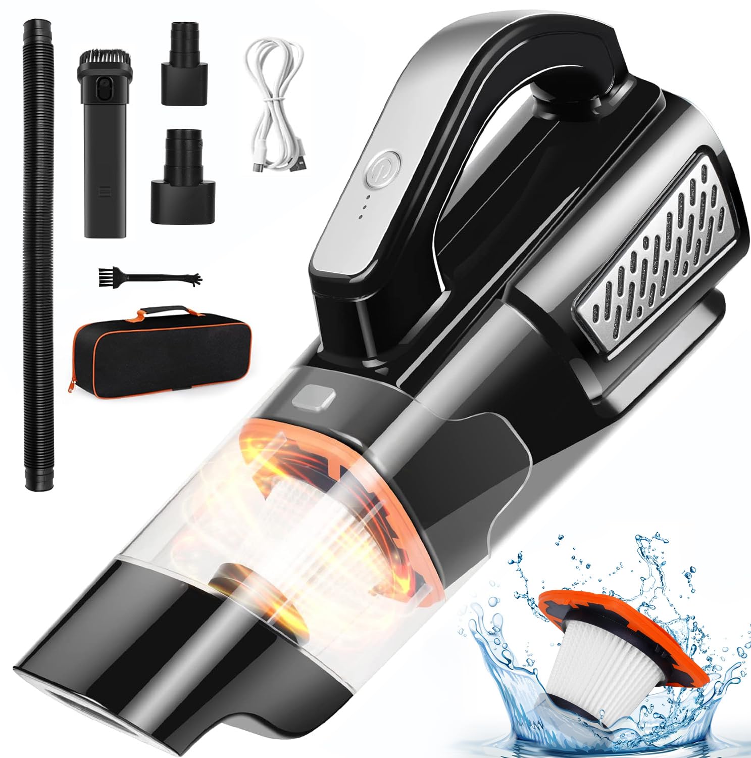 UXWEN Car Hoovers Cordless Powerful, Handheld Vacuum, Rechargeable Hand ...