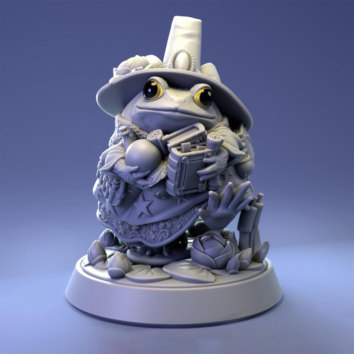 Amazon.com: 3DMAGIC Frog Wizardess Miniature, Unpainted Miniatures ...