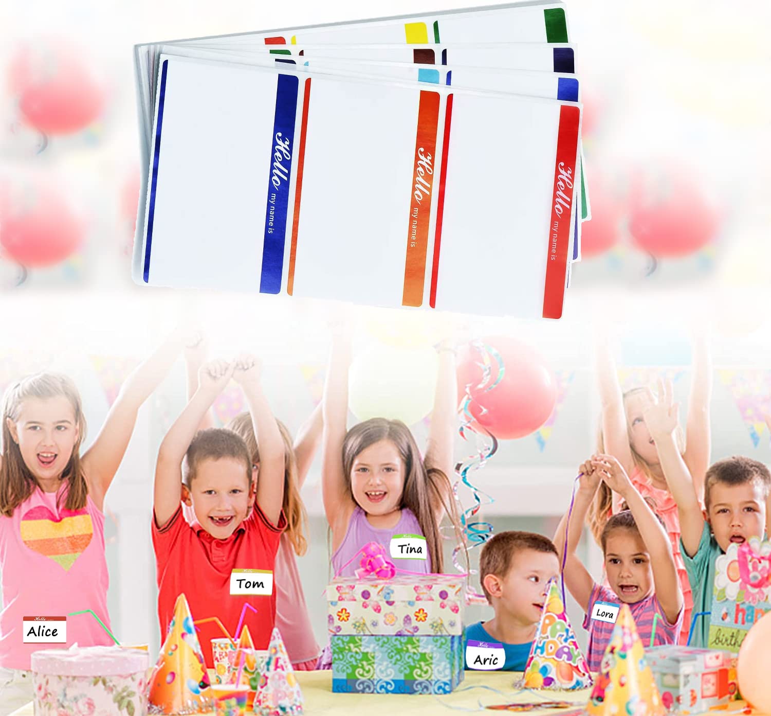 Snapklik.com : Sticky Name Tags Stickers Colorful Hello Border All ...