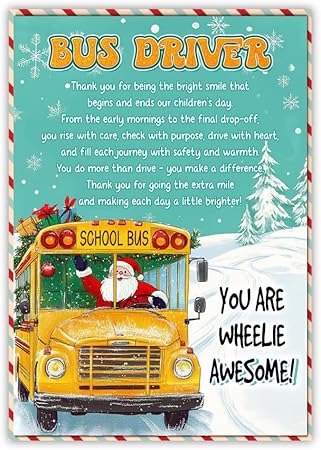 Amazon.com: BlinkWishes Christmas Card for Bus Driver, Festive Bus ...