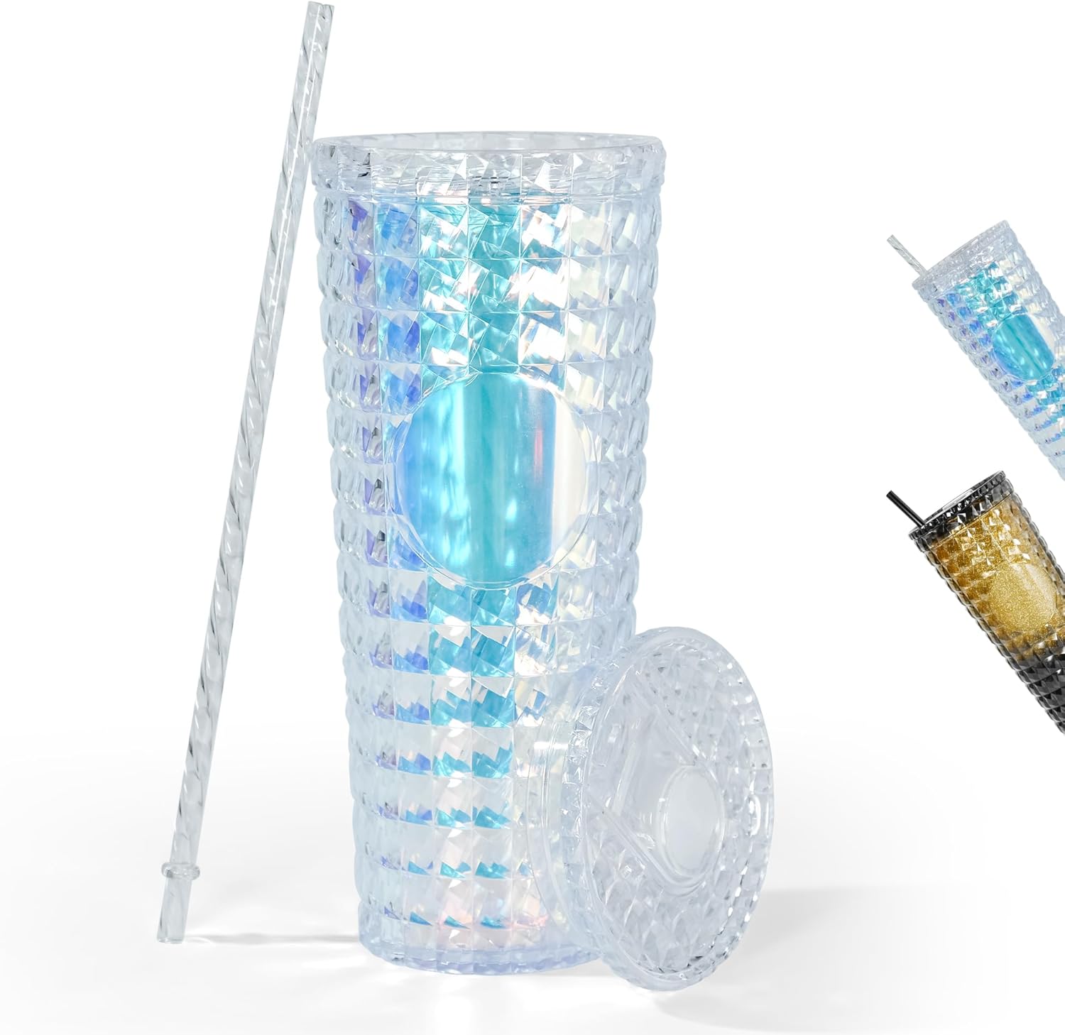 Amazon.com | AGH 24oz Studded Tumbler with Lid and Straw, DIY Acrylic ...