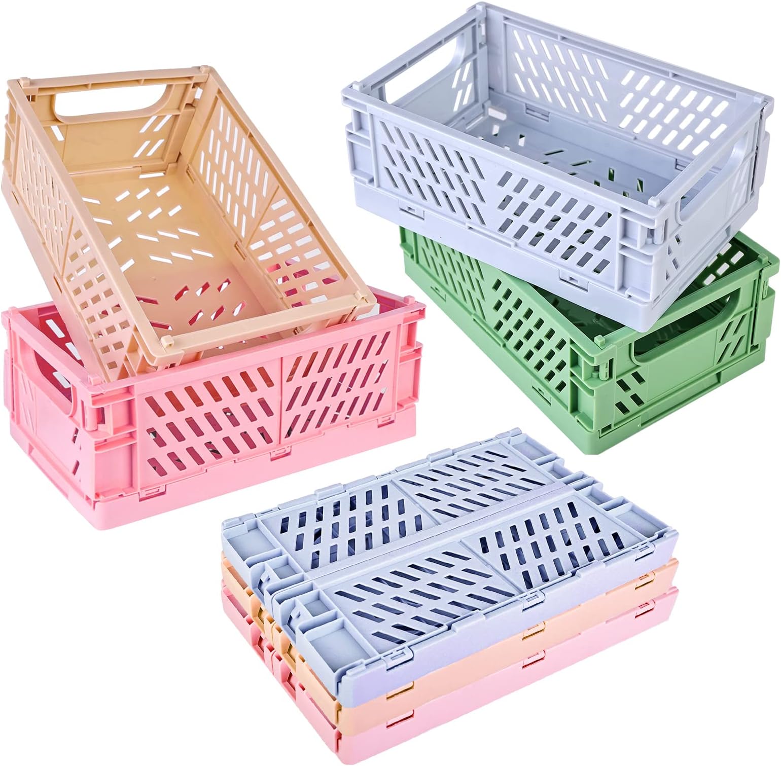 Vegena 7 Stücke klappkiste Klein - klappkorb Plastik Stabil Mini Körbe ...